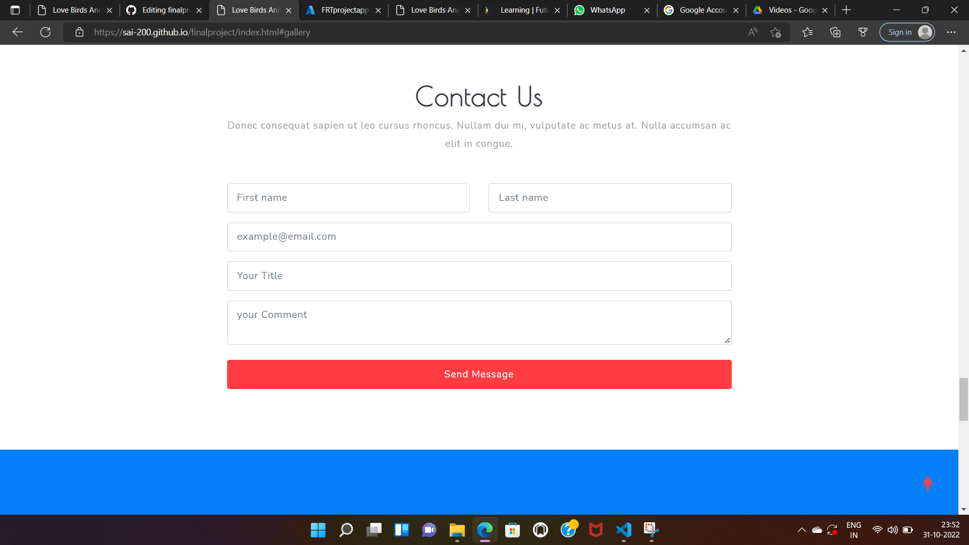 GitHub - Sai-200/finalproject: This is a website named as "LOVELY BIRDS" which contains ...