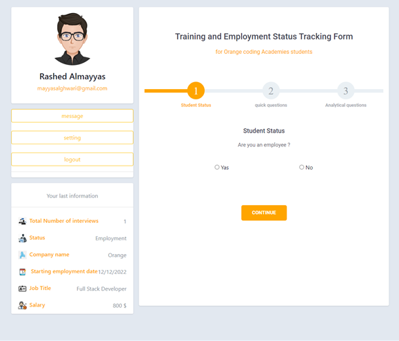 GitHub - RashedAlmayyas/Internship-and-Employment-status-for-Orange: Web site Tracking for the ...
