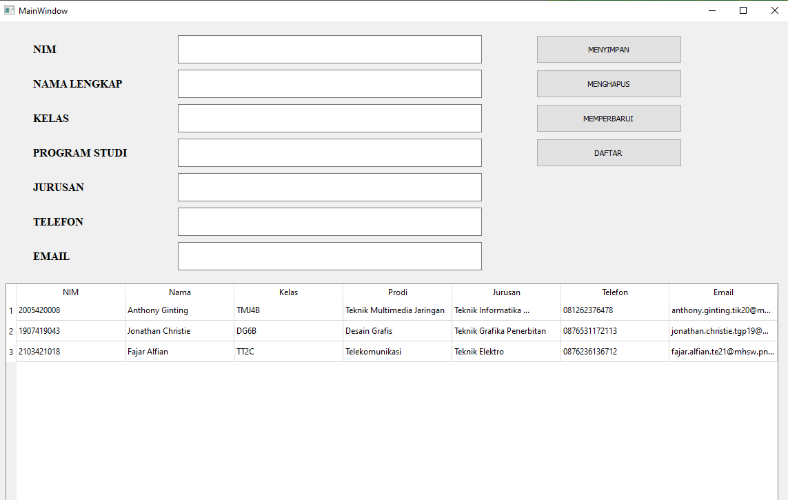 GitHub - penghunimarsssss/CRUD-dengan-SQLite-dan-PyQt5: In visual programming, it was connected ...