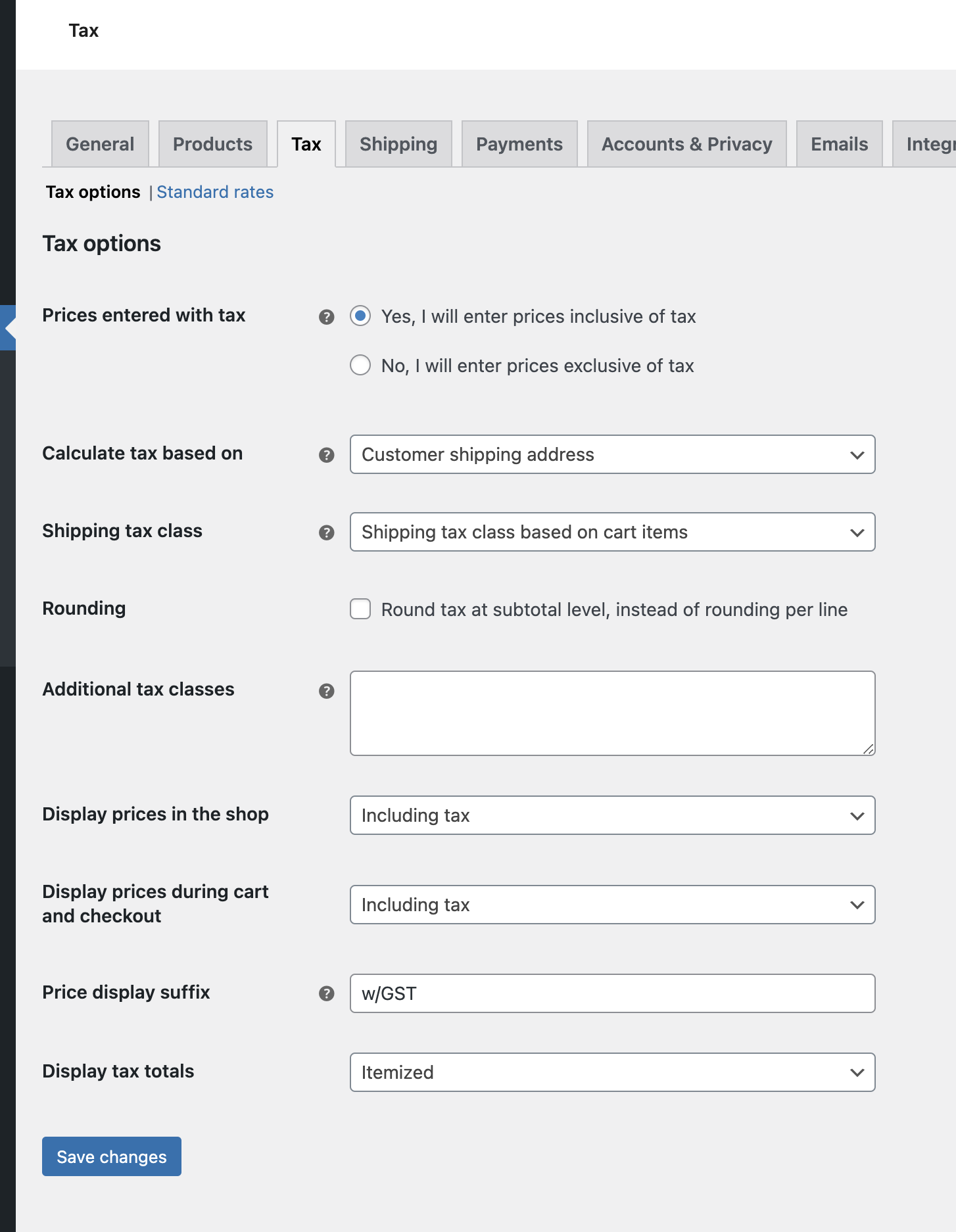 [Enhancement]: Add guidance when configuring tax settings to avoid situations that result in ...
