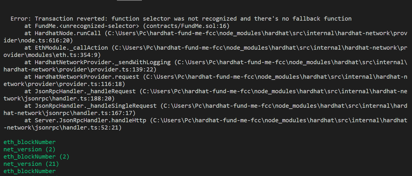 Error: Transaction reverted: function selector was not recognized and there's no fallback ...