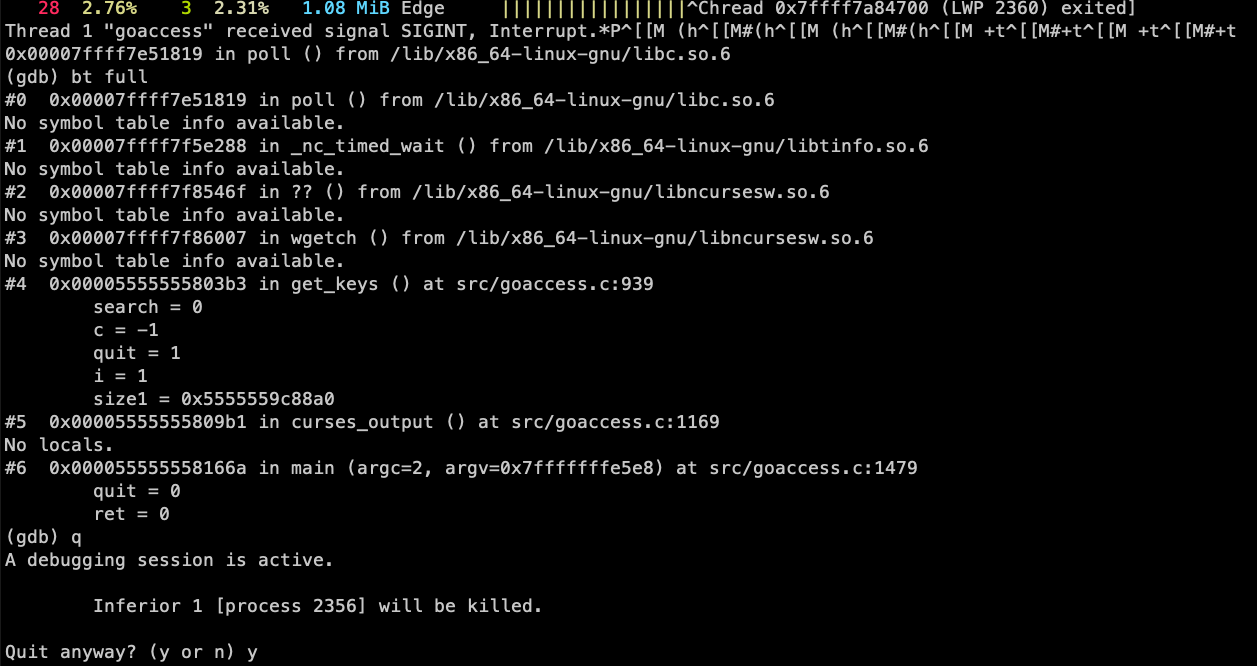 GoAccess 1.4 crashed by Sig 11 · Issue #1818 · allinurl/goaccess · GitHub