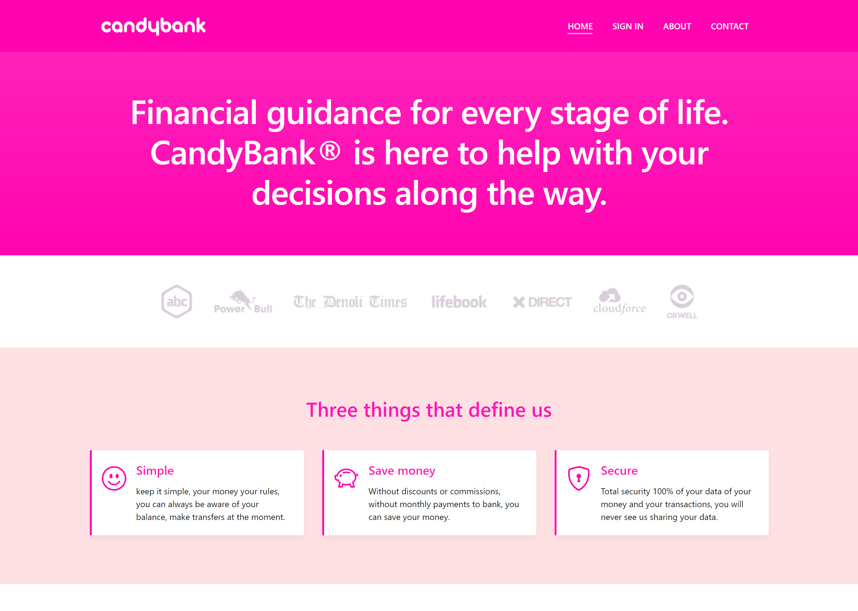 GitHub - CandelariaChalub/HomebankingCandyBank: Un homebanking llamado CandyBank, cuenta con una ...