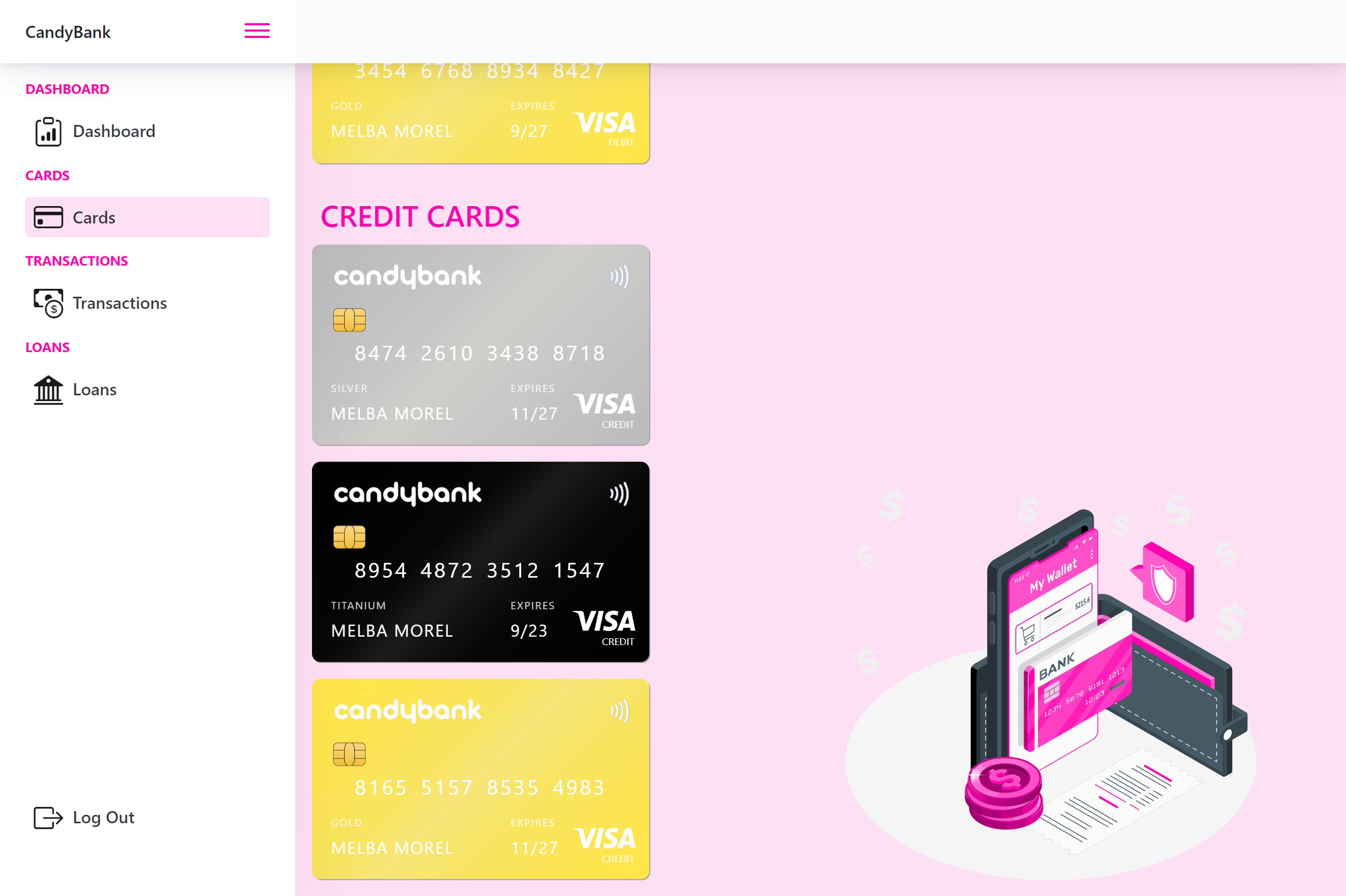 GitHub - CandelariaChalub/HomebankingCandyBank: Un homebanking llamado CandyBank, cuenta con una ...