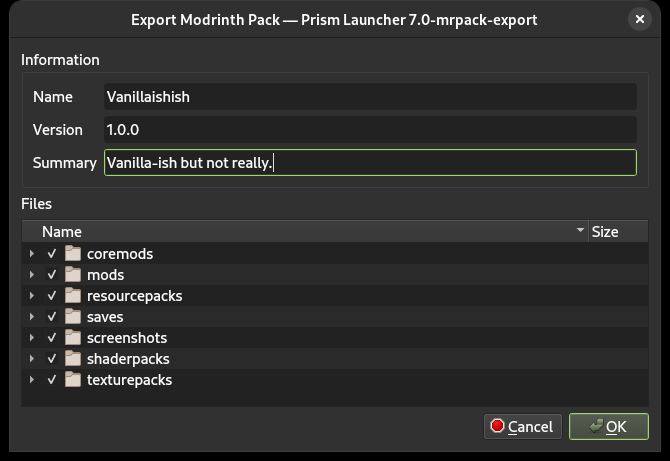 Ability to include disabled mods in .mrpack exports · Issue #5146 · MultiMC/Launcher · GitHub
