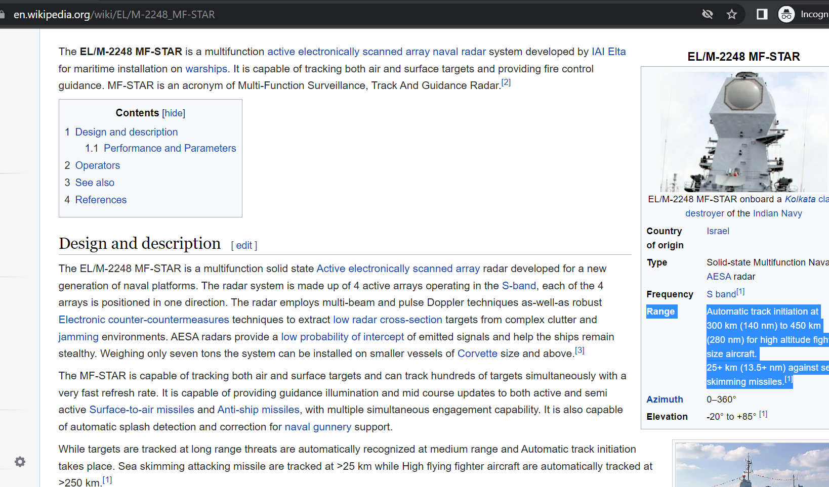 increase EL/M-2248 MF-Star max range to 240nm for Kolkata class destroyer · Issue #2464 ...