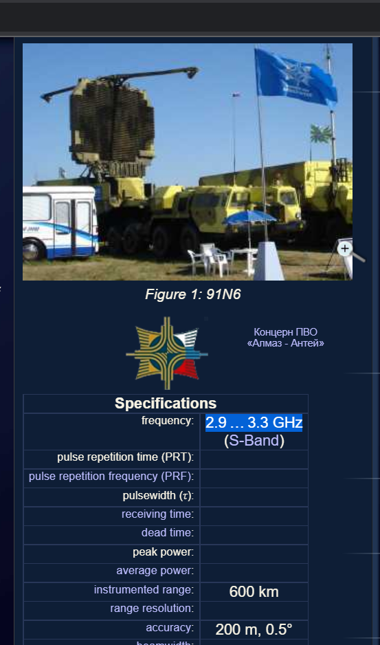 change frequency bands to E/F for all Big Bird C,D series radars ...