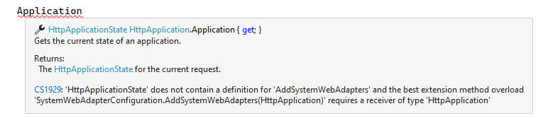 Applicationstate Does Not Contain A Definition For Addsystemwebadapters · Issue 199