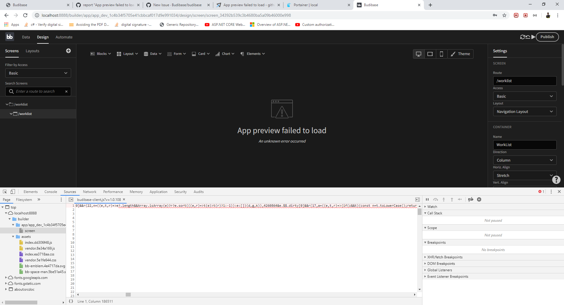 App preview failed to load · Issue #5282 · Budibase/budibase · GitHub
