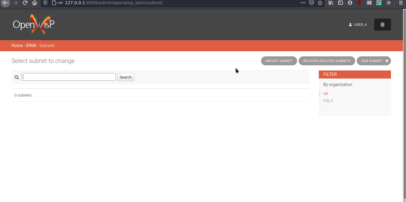 [bug] Users Can Import Subnets For Organizations They Re Not Managing · Issue 77 · Openwisp