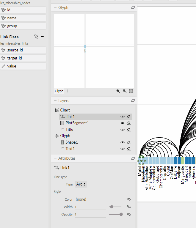 When creating Links no option to adjust aggregate of value when binding link color, width or ...