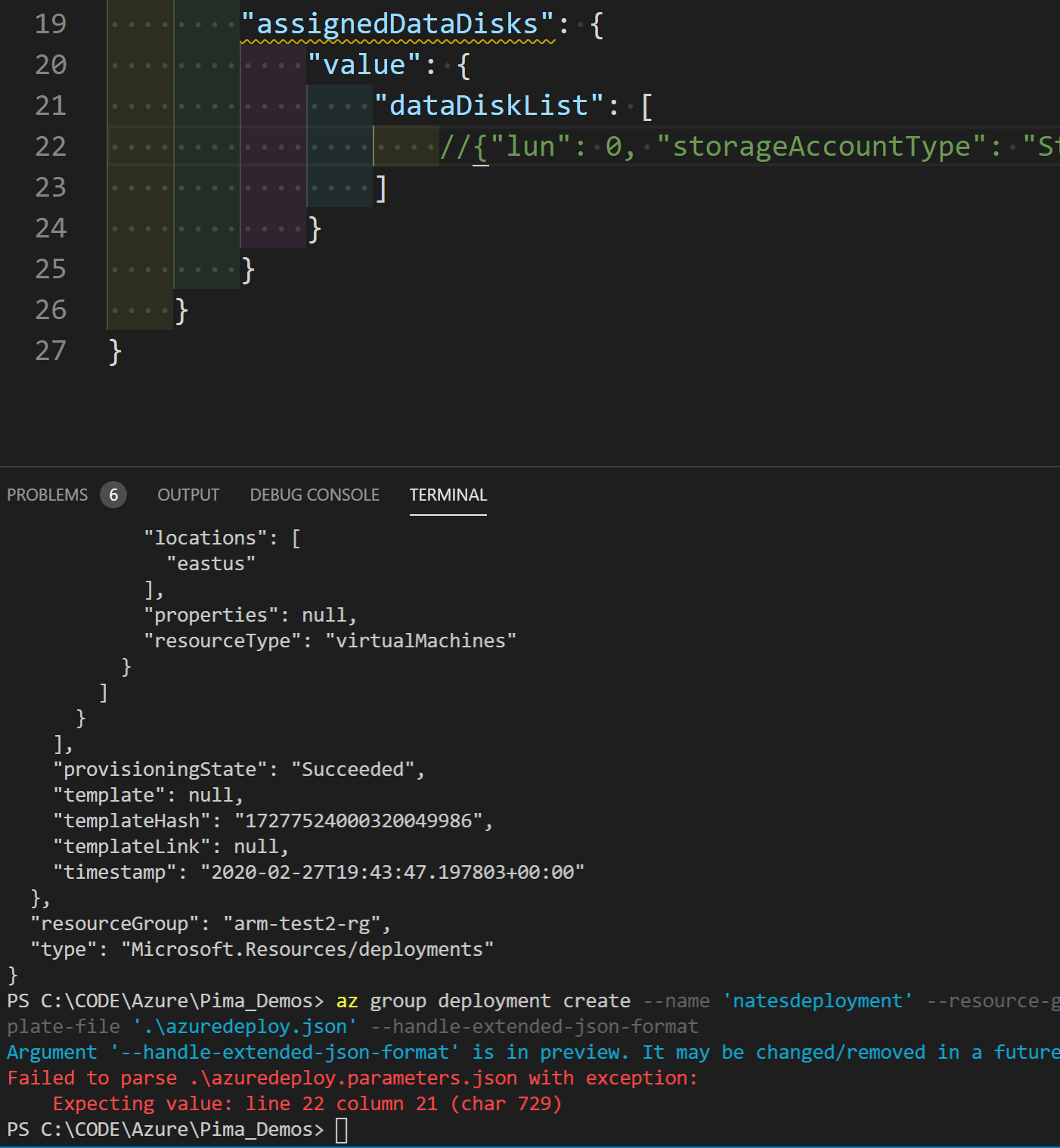In-line Comments in parameter file cause deployment failure · Issue #12389 · Azure/azure-cli ...