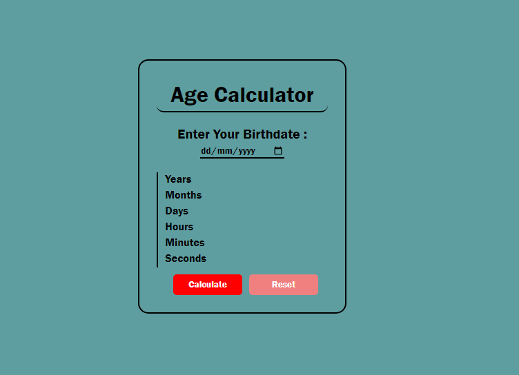 GitHub - shaqqitech/age-calculator: Age Calculator: Made with HTML, CSS ... GitHub - shaqqitech/age-calculator: Age Calculator: Made with HTML, CSS ...