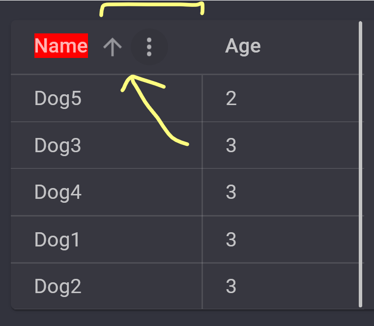 DataGrid: customise the arrow and three-dot buttons in the header. · MudBlazor MudBlazor ...