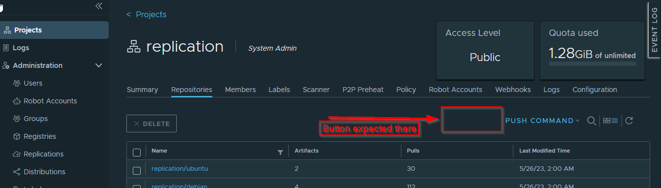 "Registry Certificate" button missing · Issue #18744 · goharbor/harbor · GitHub