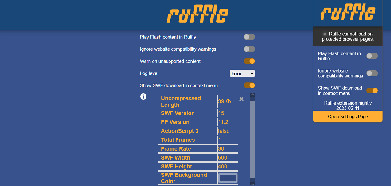 Extension Swf Info · Issue 9516 · Ruffle Rsruffle · Github