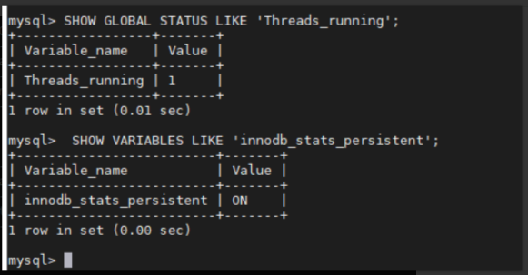 Feature 希望ob能多2个参数threadsrunning和innodbstatspersistent，保持和mysql兼容 · Issue 1508 