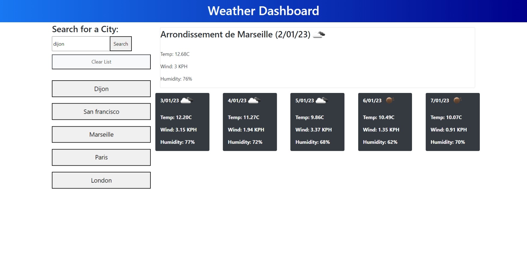 Github Momatthewosborne Weather Dashboard App