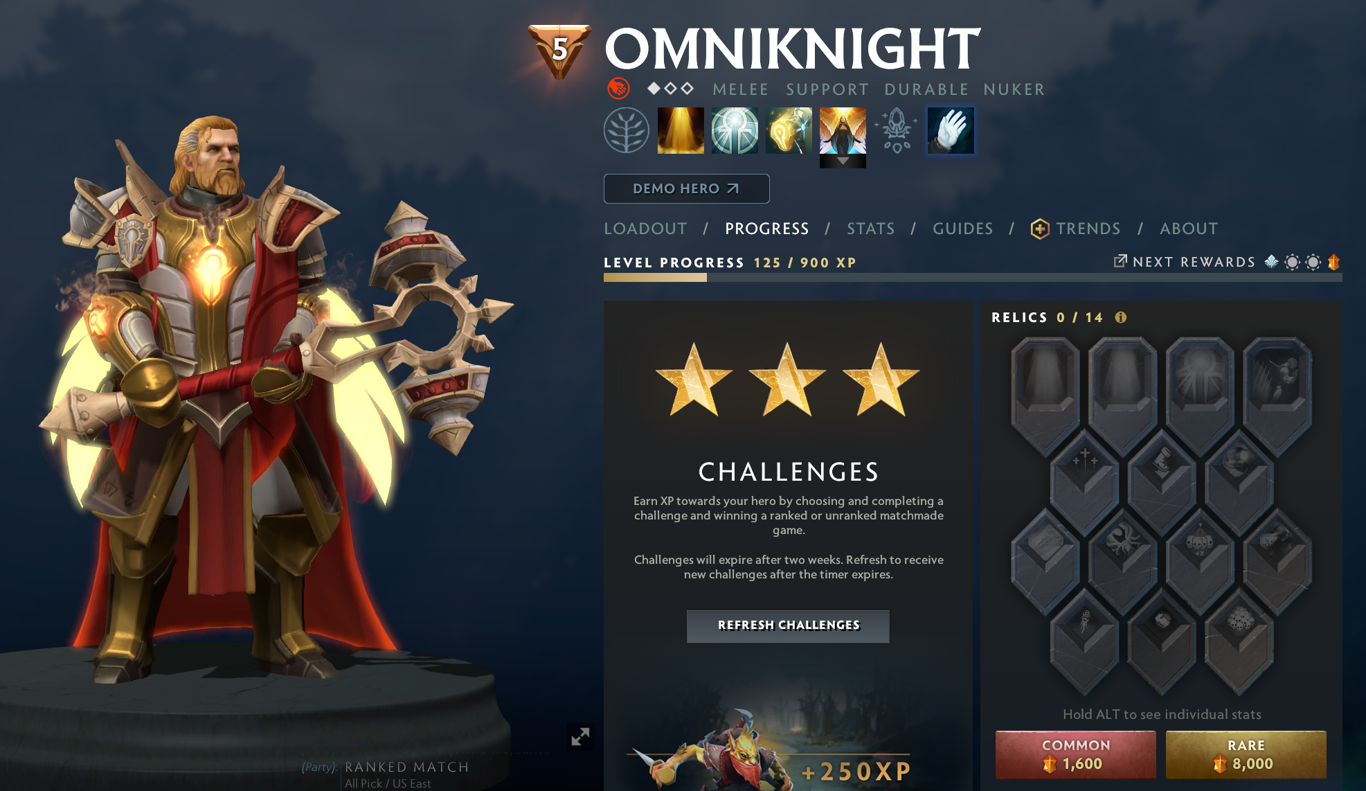 Purchased omniknight relics in pre-game, after 2 more games, game ...