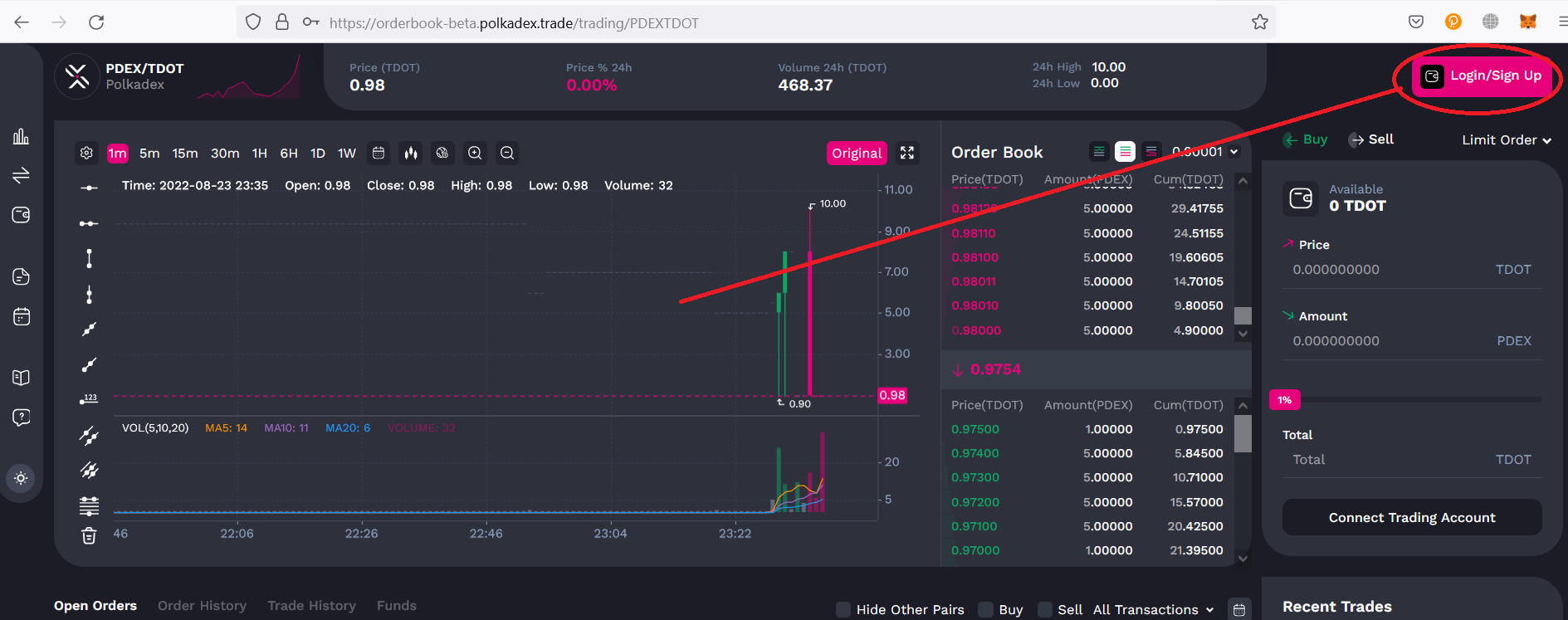 Not signed in after validating my account · Issue #212 · Polkadex-Substrate/Polkadex-Open-Beta ...