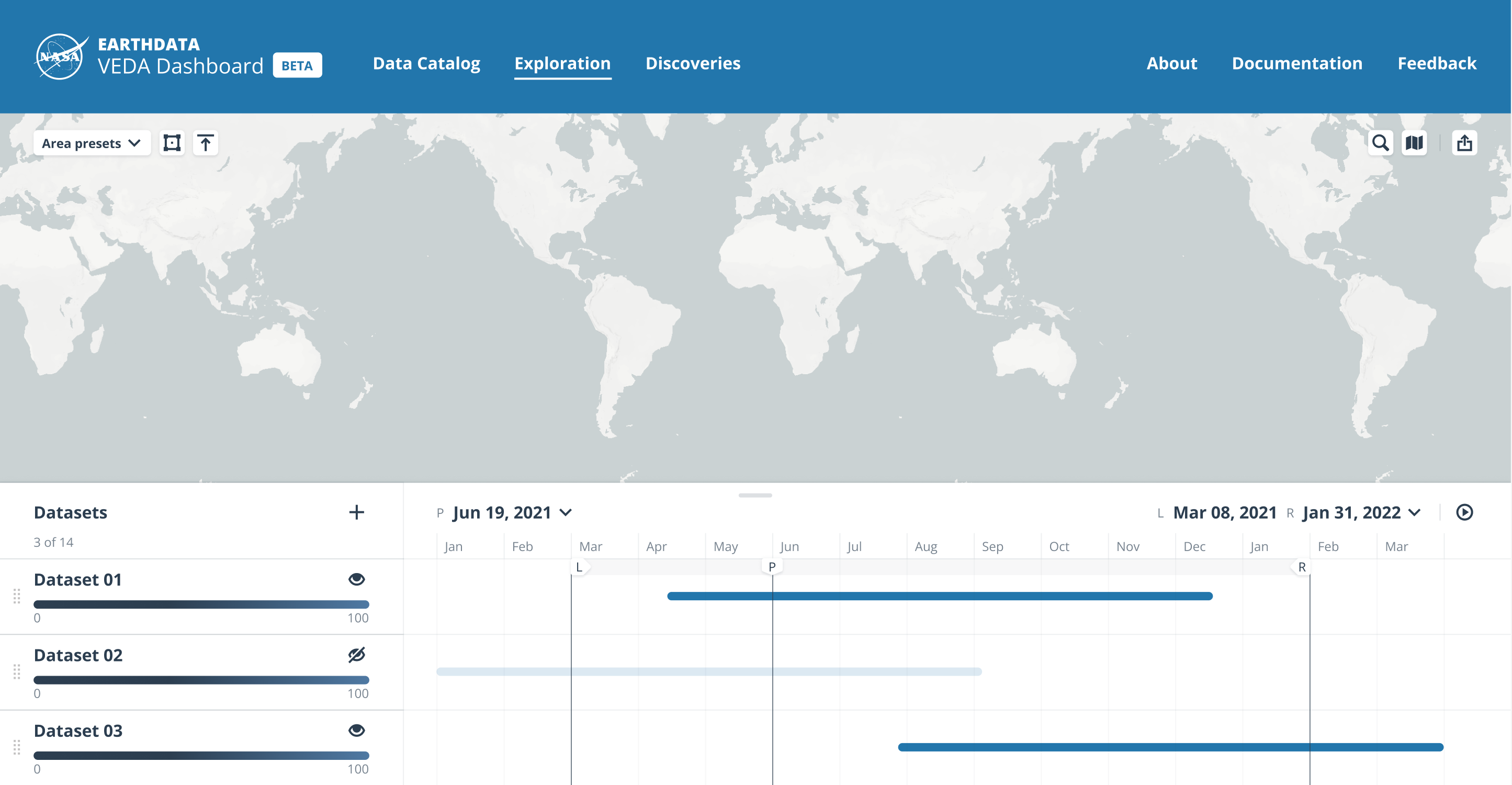 Implement exploration page with timeline · Issue #580 · NASA-IMPACT/veda-ui · GitHub