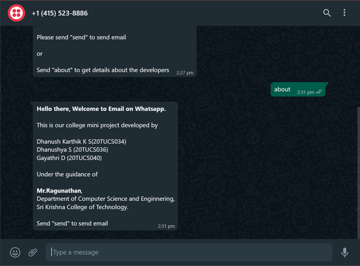 GitHub - Dhanush-Karthik/Email-WhatsApp-Server