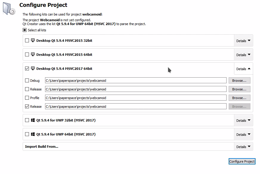 windows build configuration / vs version + qt version · Issue #111 ...
