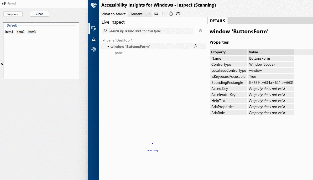 [Accessibility] The Inspect tree displays information doesn't refresh timely when moving a ...