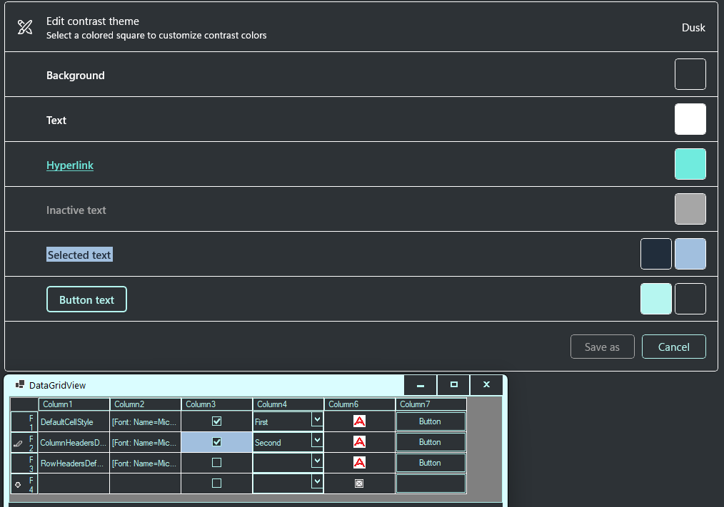 [Accessibility][HC]: Incorrect DataGridView ComboBox and TextBox cells HC1/2 color · Issue #1953 ...
