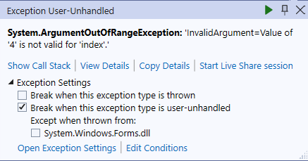 [Accessibility] ArgumentOutOfRange exception is raised on selecting the last SubItem of ...