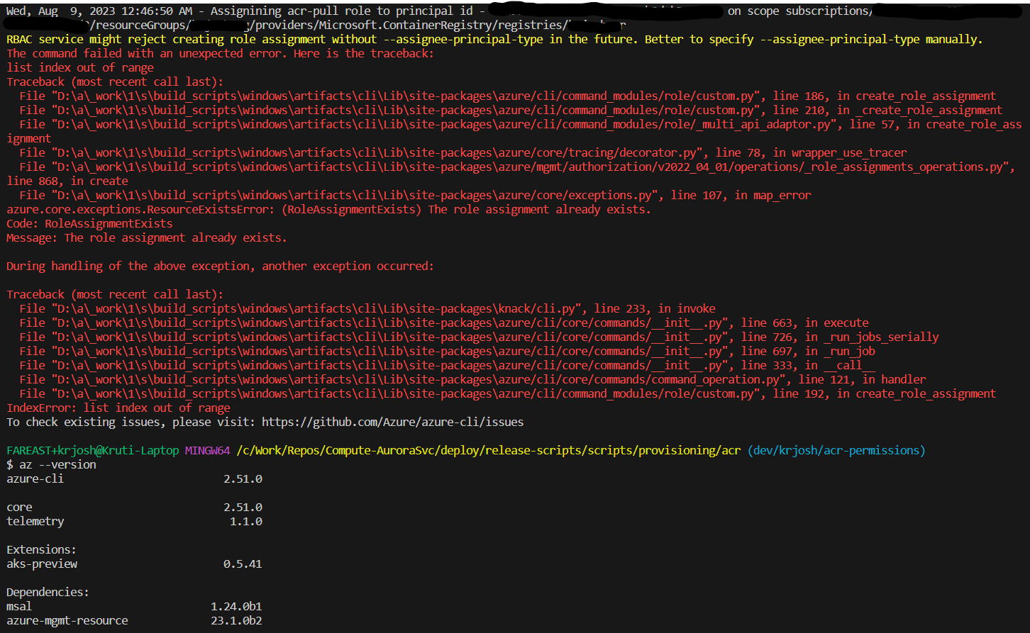 az role assignment create is not idempotent · Issue #8568 · Azure/azure-cli · GitHub