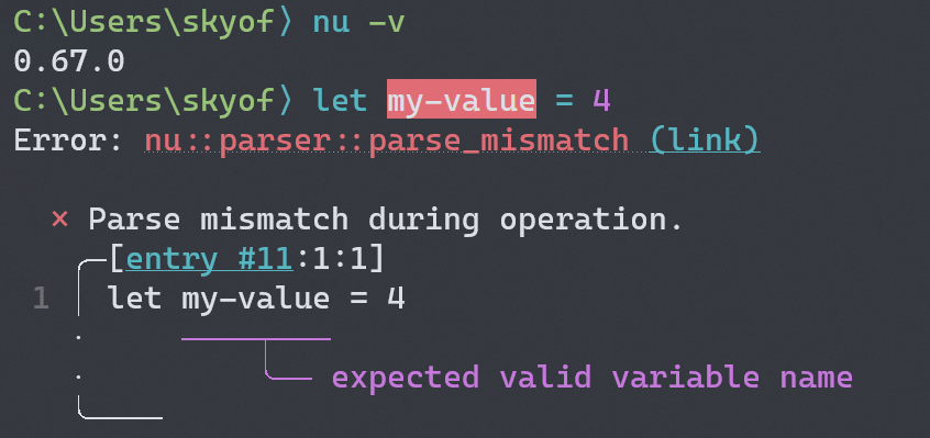 Unable Create Variable With Name Contains ` ` · Issue 6419 · Nushellnushell · Github
