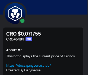 GitHub - gangverse/Gangverse-Discord-Bots: Crypto.com, Cronos, Minted, Crodex, Fortune, VVS Finance