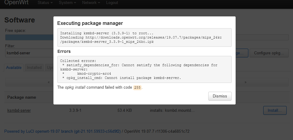 [19.07]has a dependency on 'kmod-crypto-arc4', which does not exist · Issue #14771 · openwrt ...