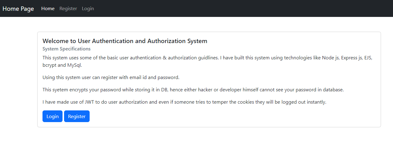 GitHub - OmkarShinde1996/User-authetication-authorization-system: This system uses some of the ...