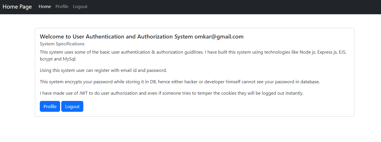 Github Omkarshinde1996 User Authetication Authorization System This