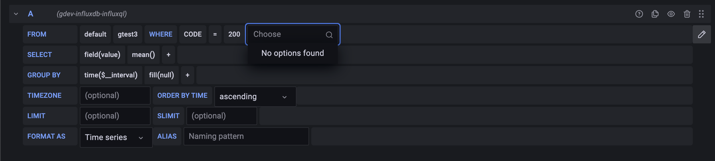 Query builder appears not to handle numeric tags properly for InfluxQL queries. · Issue #42980 ...