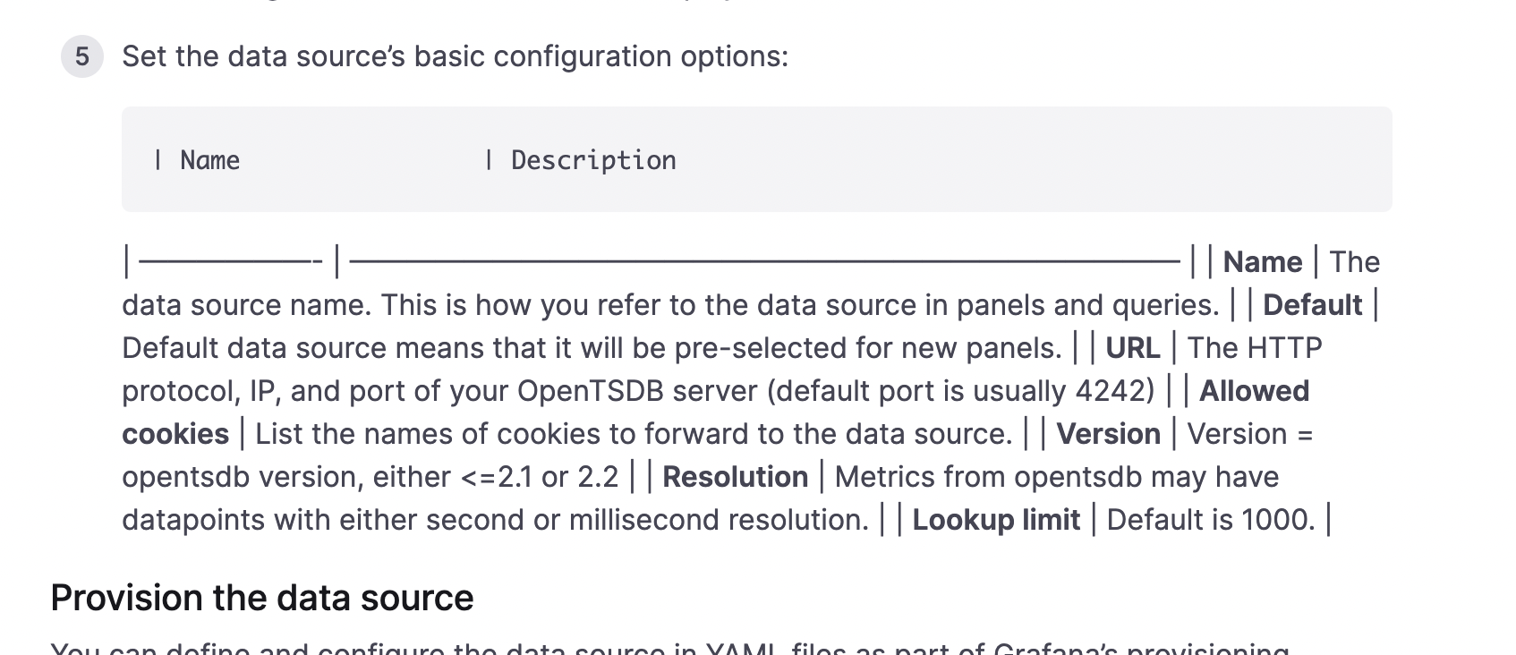 Docs: Open TSDB docs invalid table format · Issue #68723 · grafana/grafana · GitHub