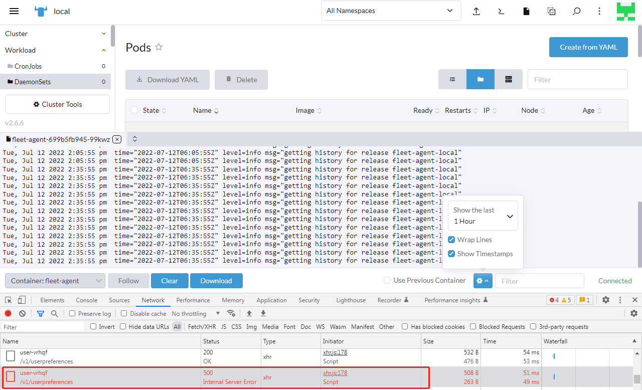 The View Logs in the pods of workload can not show the log · Issue #6452 · rancher/dashboard ...