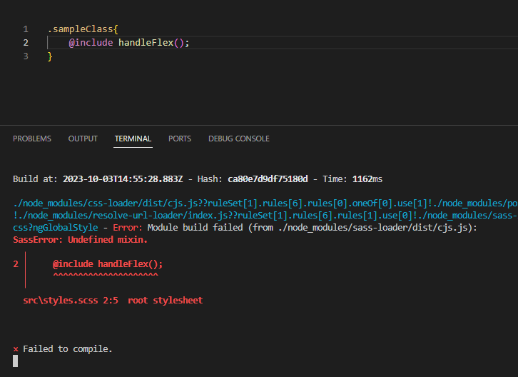 SCSS Issue while extending or using base level classes to component/module level SCSS files ...