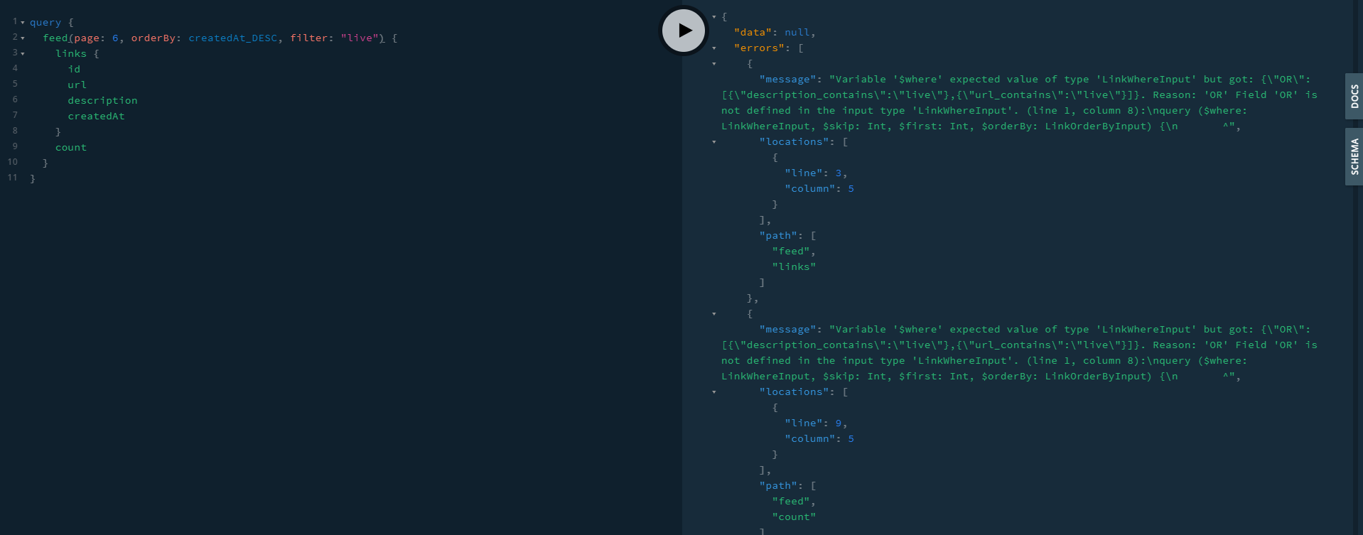 Field "OR" is not defined by type for $where · Issue #4060 · prisma/prisma1 · GitHub