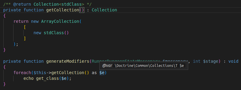 Found Doctrine\Common\Collections\T when Collection used in @return tag · Issue #2451 · bmewburn ...