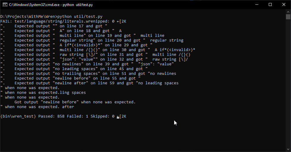 string literals dont account for CRLF · Issue #988 · wren-lang/wren · GitHub