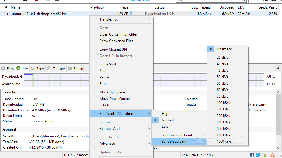 Quick speed limits in the torrent menu · Issue #17562 · qbittorrent ...