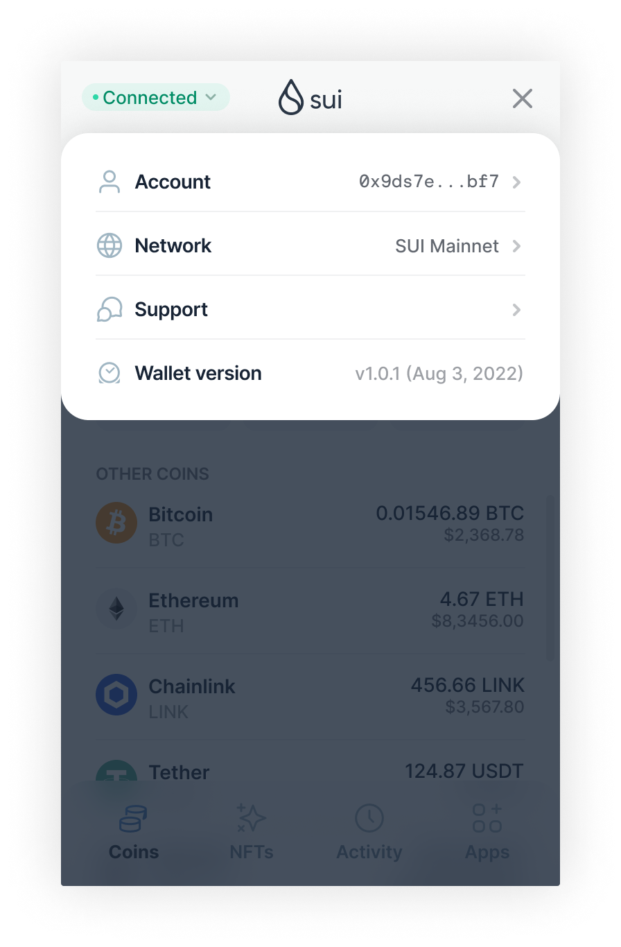 Wallet-ext: Show version number for the wallet · Issue #3723 · MystenLabs/sui · GitHub