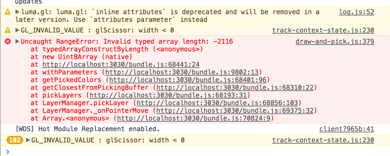 picking feature issue: glScissor: width