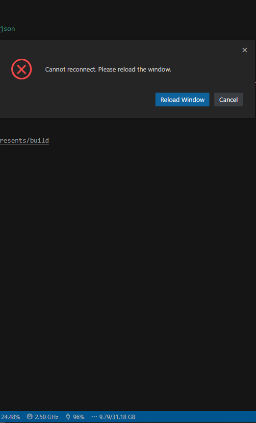 Constant Cannot Reconnect Please Reload The Window Issue · Issue 7381 · Microsoft Vscode