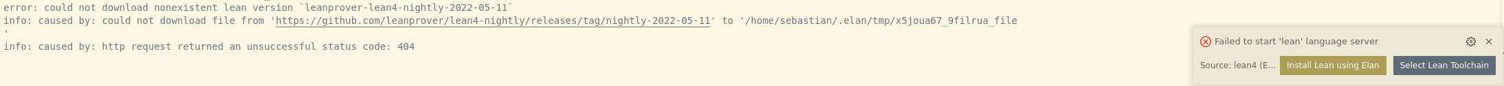 "Failed to start language server" popup is too generic · Issue #181 · leanprover/vscode-lean4 ...