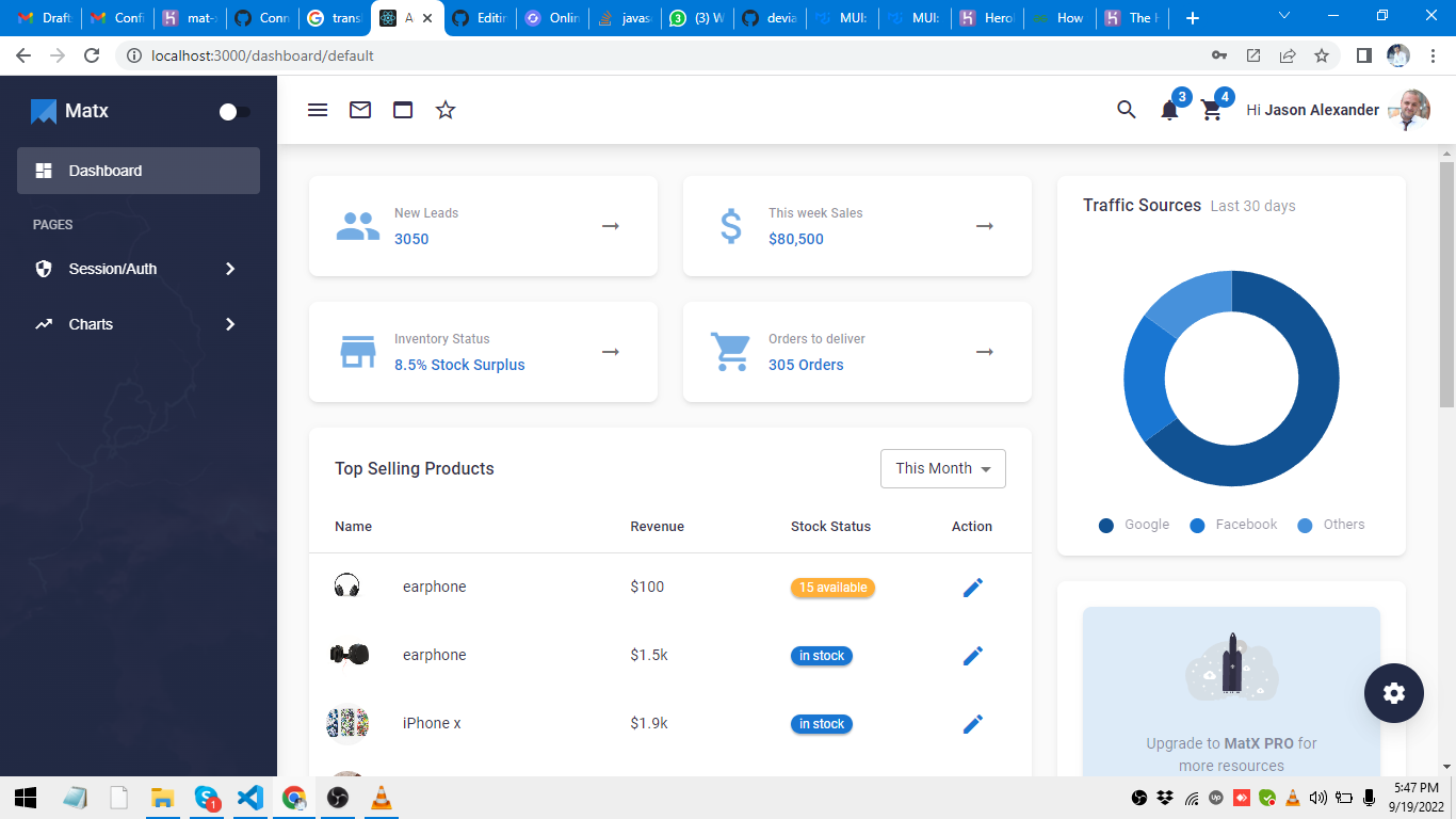 GitHub - ankitnigamdeveloper/Mat-x-Dashboard: React JS