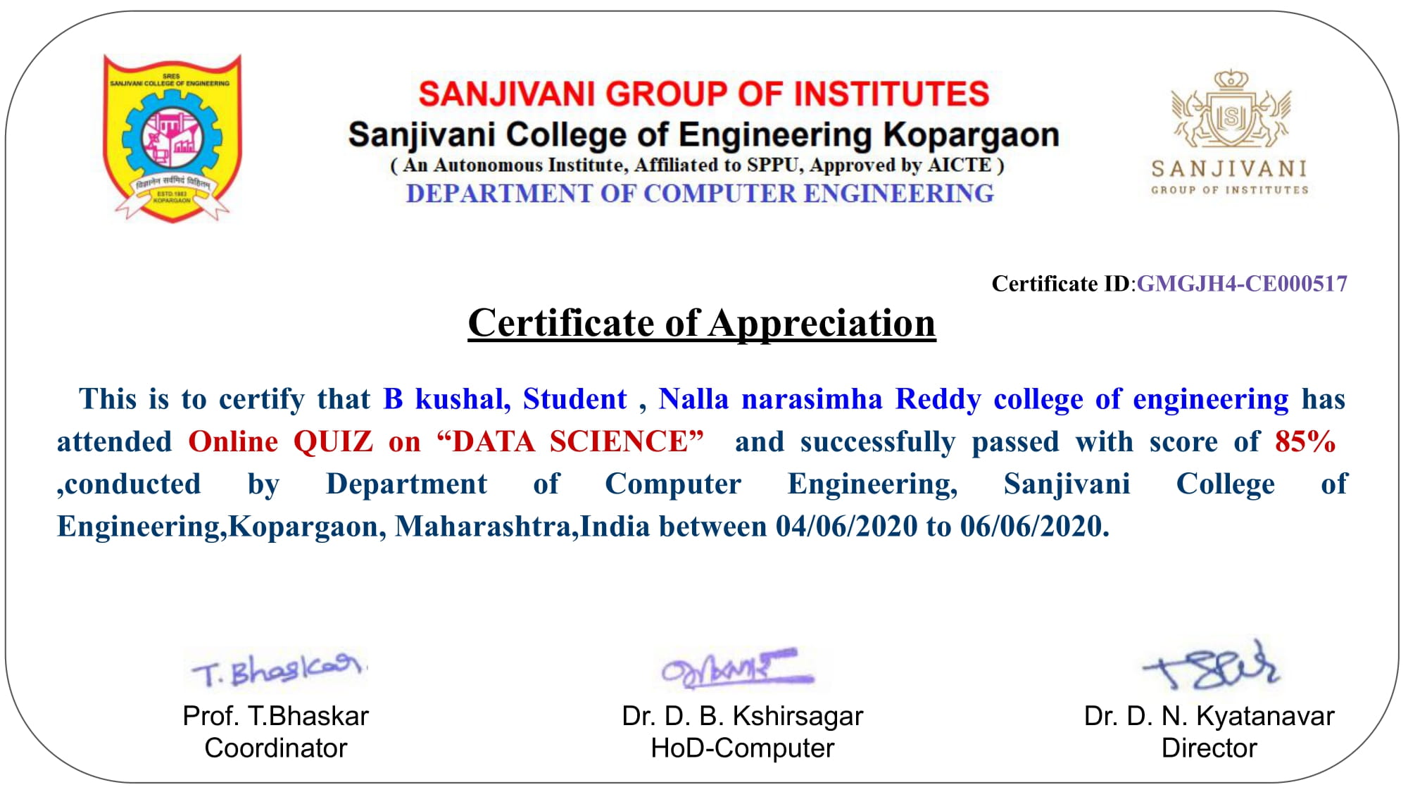 Github Kushalvenkat Certificateds Github Io